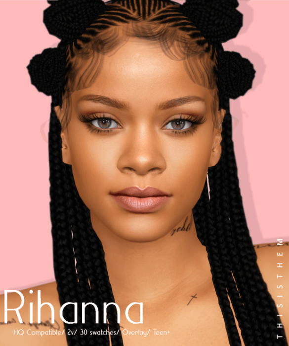 Rihanna Skin & Sim - Sims 4 Wicked Mods