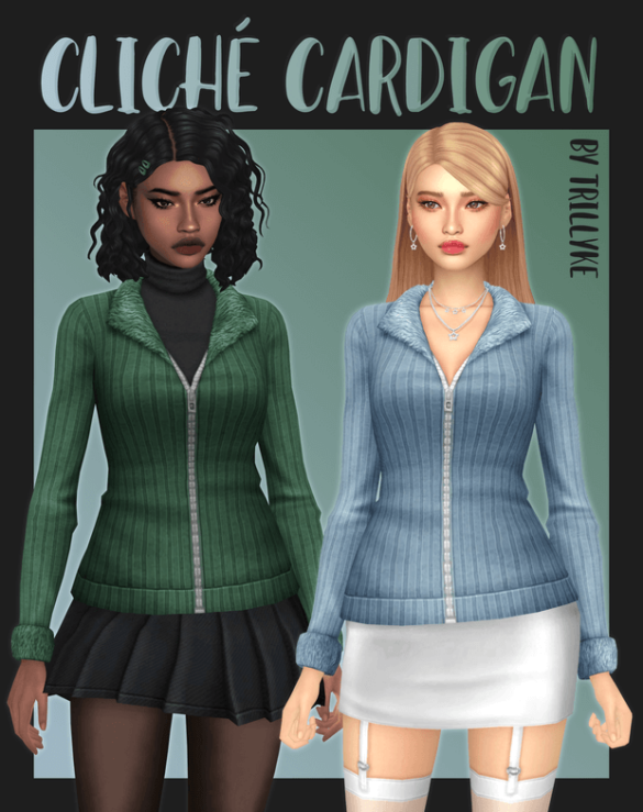 Cliche Cardigan - Sims 4 Wicked Mods