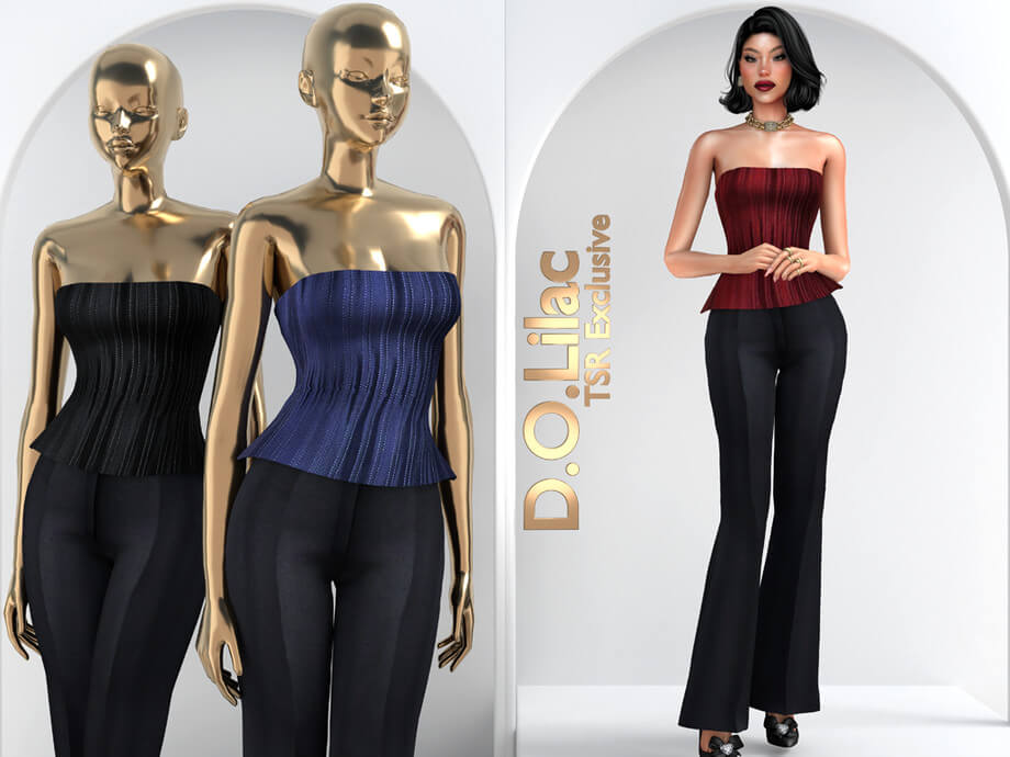 Modern Corset Chic Set 124 Bottom 2106 - Sims 4 Wicked Mods